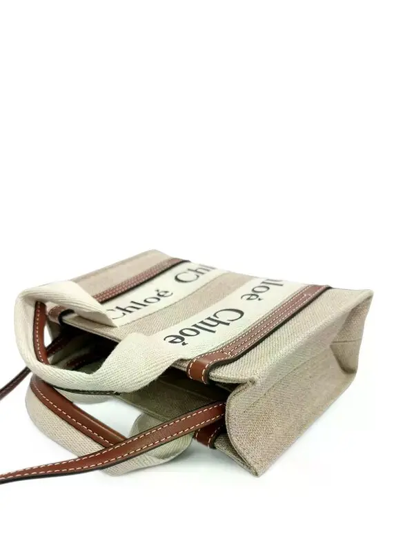 Chloé Canvas Woody Satchel - Neutrals