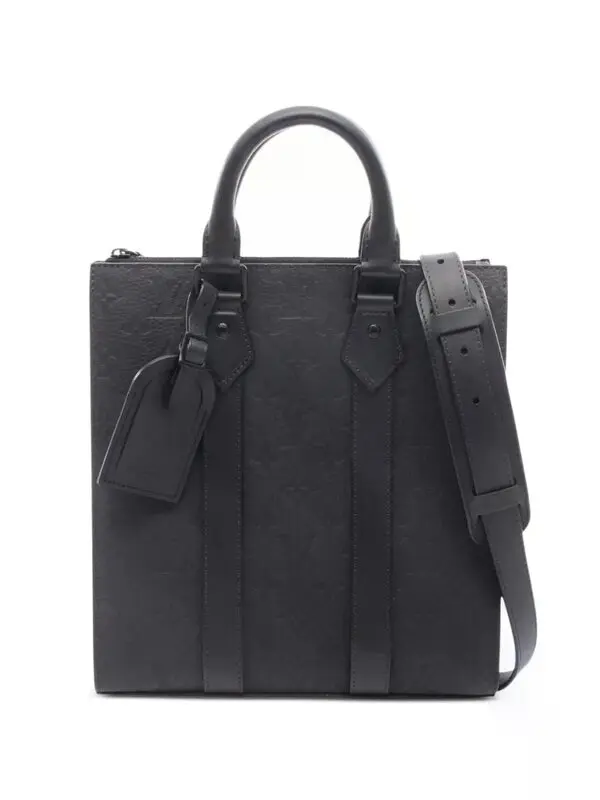 LOUIS VUITTON 2021-2026 Monogram Taurillon Sac Plat Cross Satchel - Black