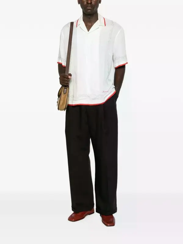 Jacquemus Chain-print Short-sleeve Shirt - White
