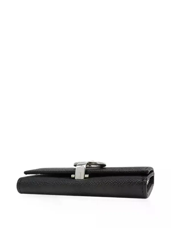 BVLGARI 2000-2026 Grained Calfskin Logo Clip Case Key Holder