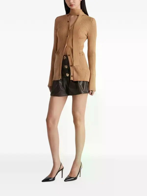 VIOLANTE NESSI Snake-effect Peplum Shorts