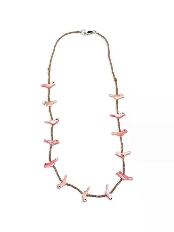 MADISON Mother-of-pearl Bird Necklace - Pink