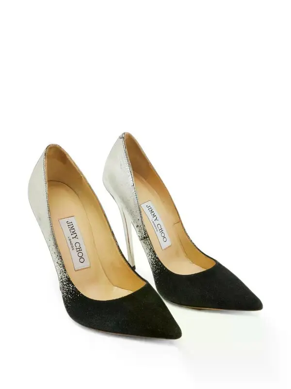JIMMY CHOO Suede Gradient Stiletto Pumps - Silver