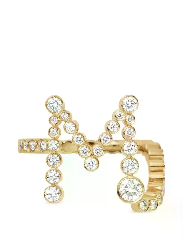 Sophie Bille Brahe Ensemble M Diamond Letter Ring - Gold