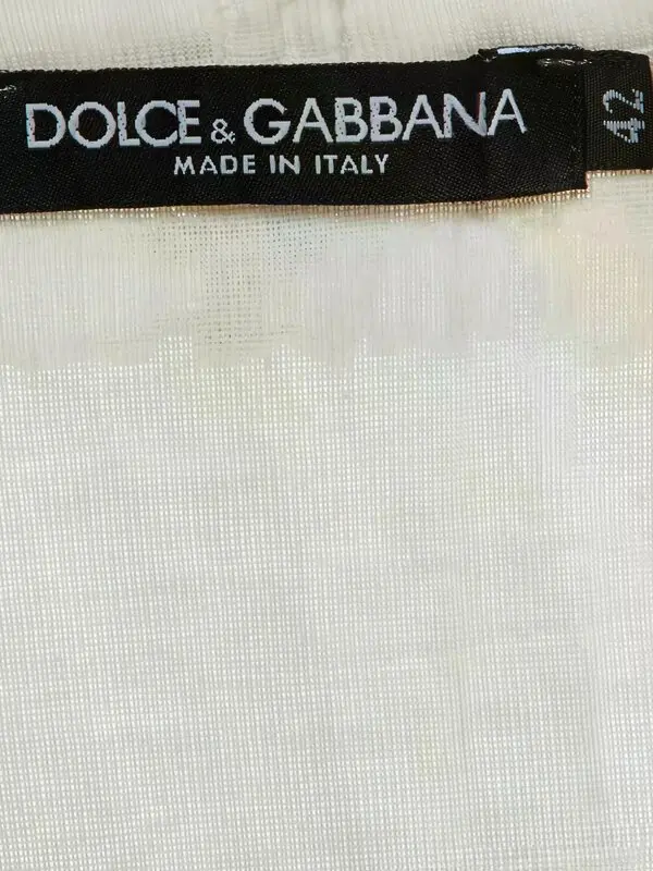 Dolce & Gabbana Long Sleeve Ruffled Fine Knit Top