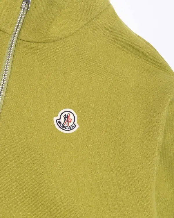 Moncler Half-zip Logo Sweatshirt - Lime Green