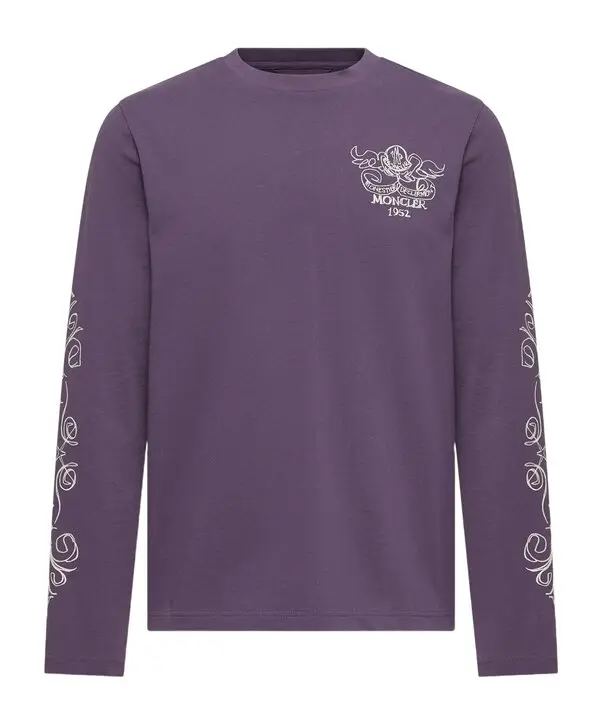 Moncler Logo Motif Cotton Long Sleeve T-shirt