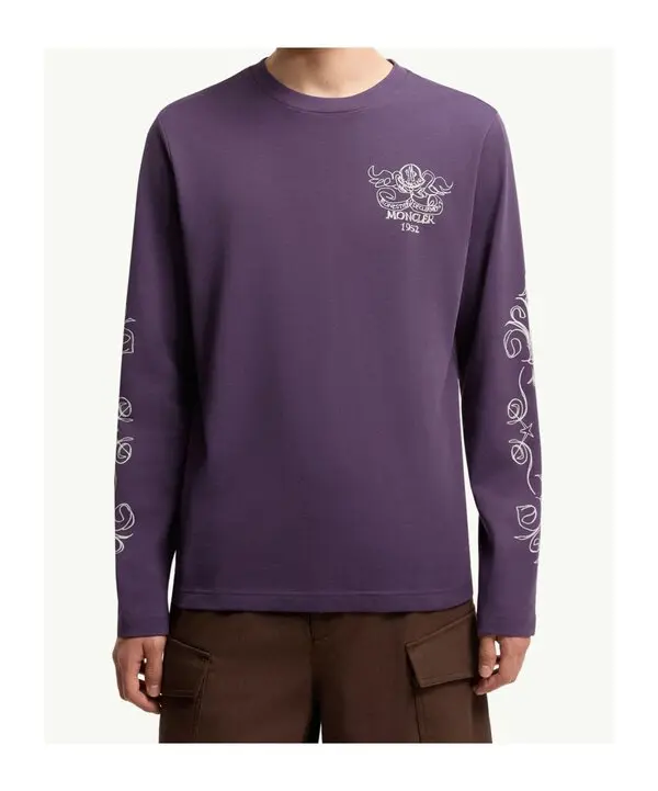 Moncler Logo Motif Cotton Long Sleeve T-shirt
