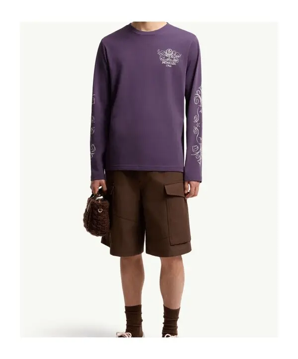 Moncler Logo Motif Cotton Long Sleeve T-shirt