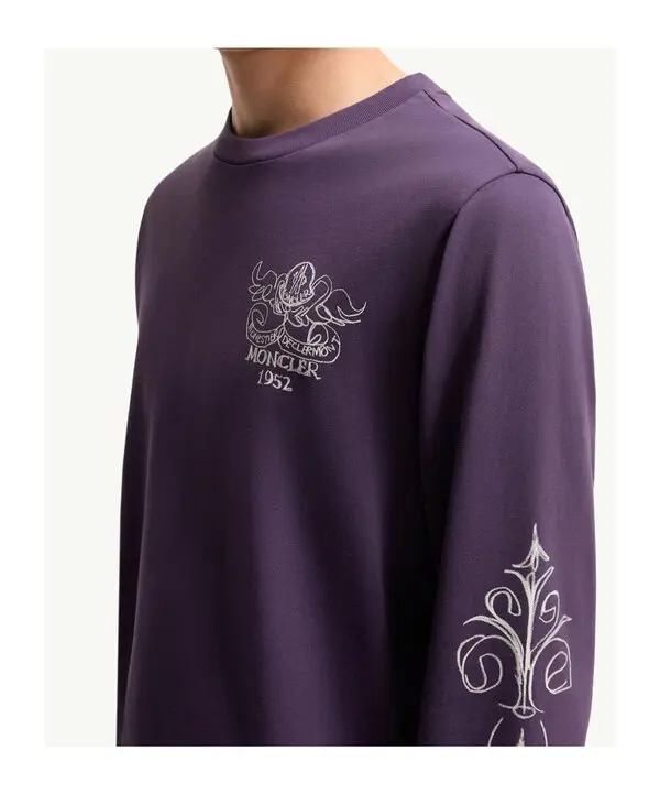 Moncler Logo Motif Cotton Long Sleeve T-shirt
