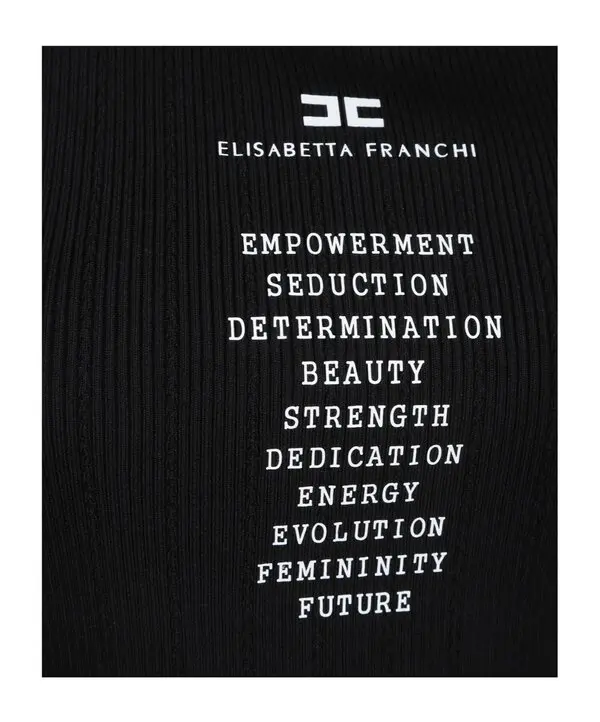 Elisabetta Franchi Ribbed Knit Vest With Chain Embellishment