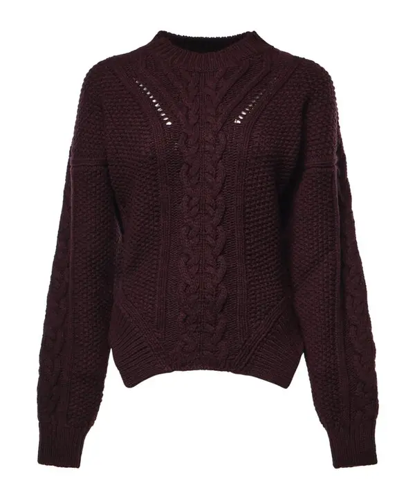 DONDUP Cable-knit Pointelle-trim Sweater