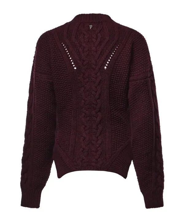 DONDUP Cable-knit Pointelle-trim Sweater
