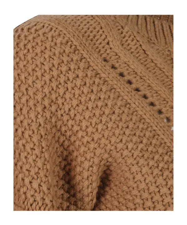 DONDUP Cable-knit Pointelle-trim Sweater