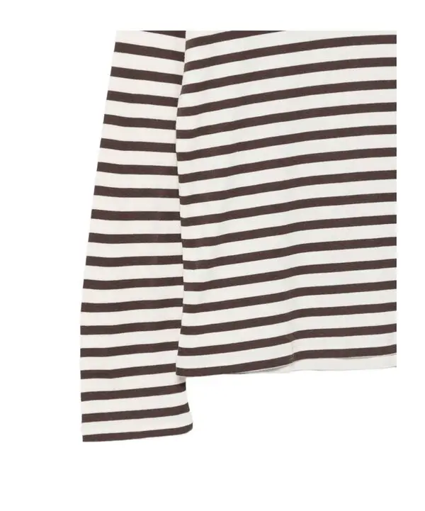 Closed Horizontal-stripe Long-sleeve T-shirt