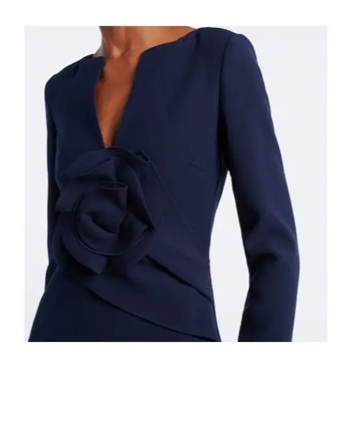 Roland Mouret Floral Appliqué Crêpe Gown
