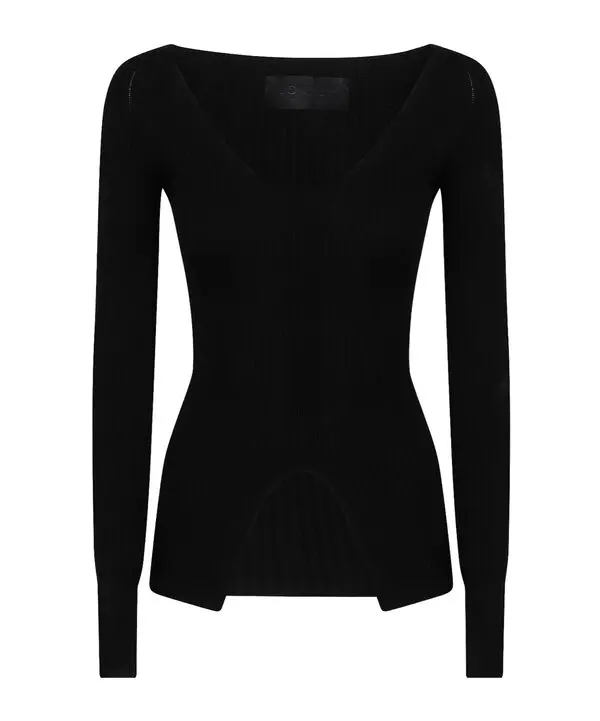 DONDUP V-neck Ribbed Knit Top