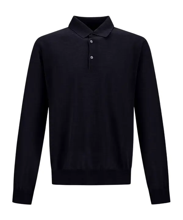 Herno Resort Polo Shirt In Wool And Silk Knit