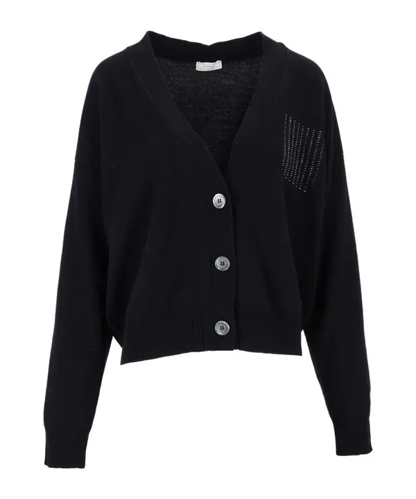 Peserico Button-front Long-sleeve Knit Top