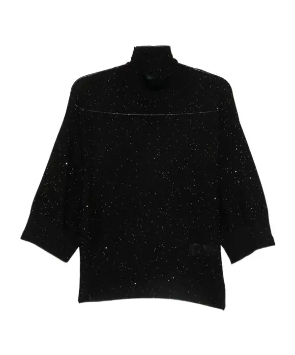 Fabiana Filippi Speckled Sequin Embellished Turtleneck Sweater