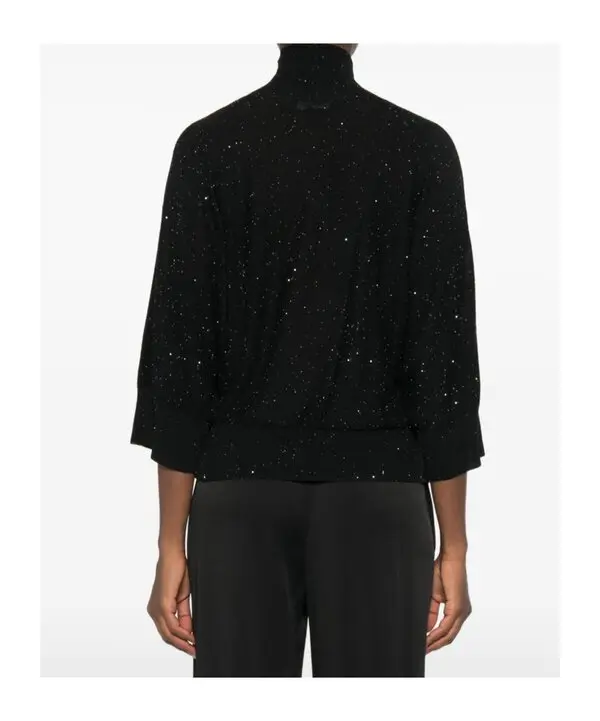 Fabiana Filippi Speckled Sequin Embellished Turtleneck Sweater