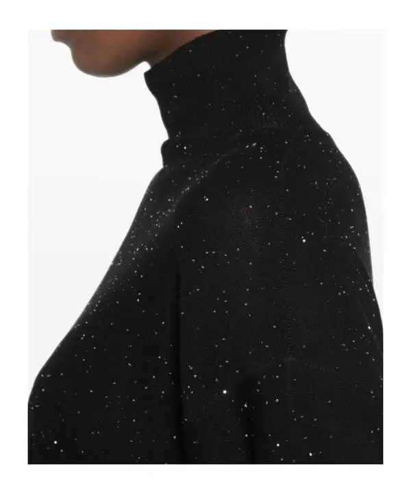 Fabiana Filippi Speckled Sequin Embellished Turtleneck Sweater