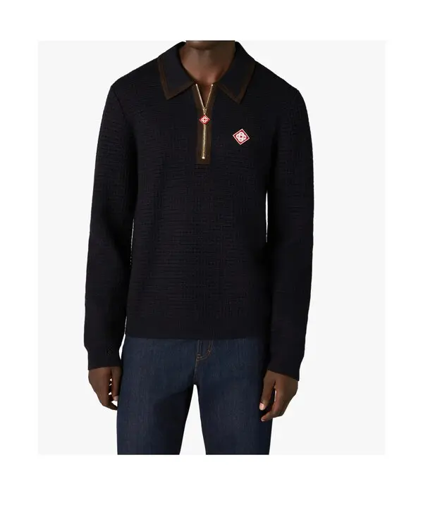 Casablanca Waffle-knit Zip-up Sweater