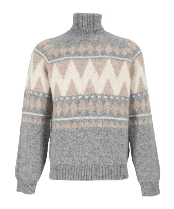 Peserico Fair Isle Knit Turtleneck Sweater