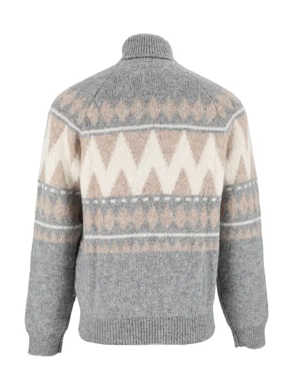 Peserico Fair Isle Knit Turtleneck Sweater