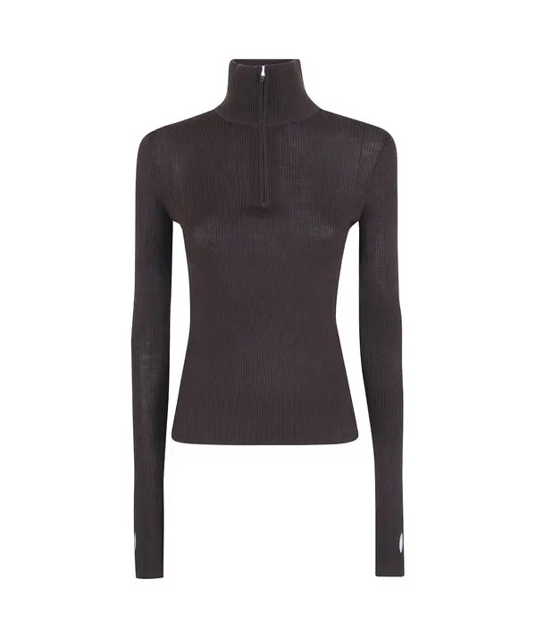 THE FRANKIE SHOP Half-zip Knit Top
