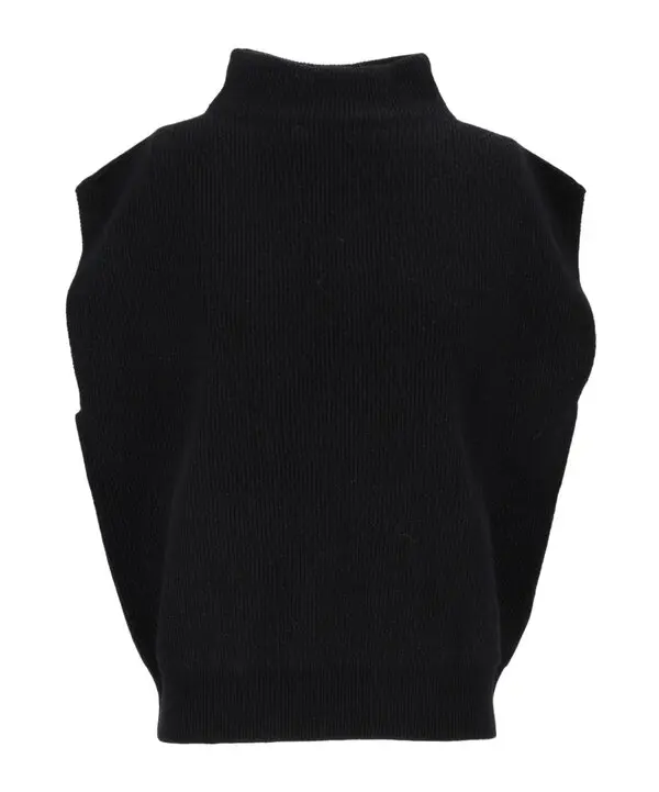 Peserico High-neck Sleeveless Jumper - Black