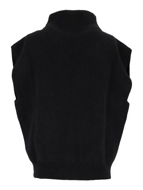 Peserico High-neck Sleeveless Jumper - Black