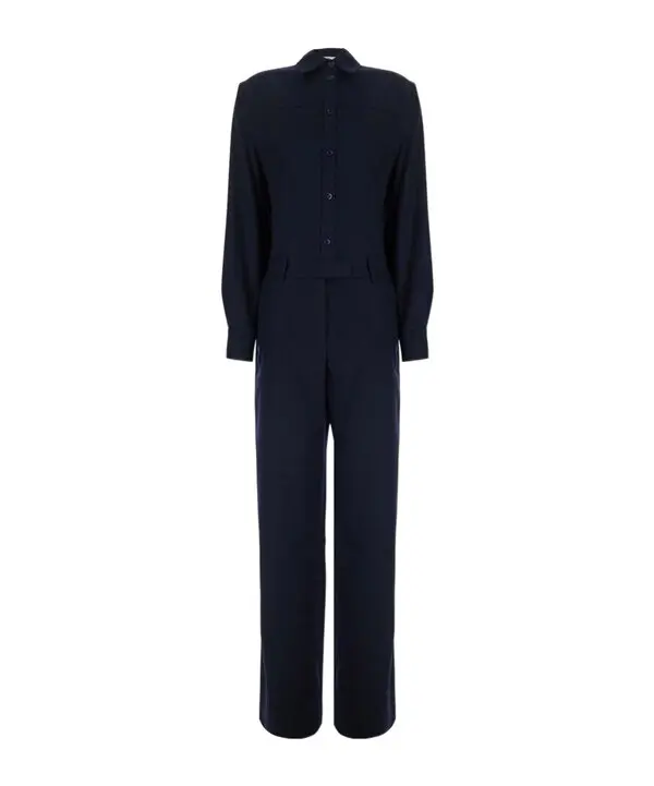 PT TORINO V-neck Long-sleeve Jumpsuit - Blue