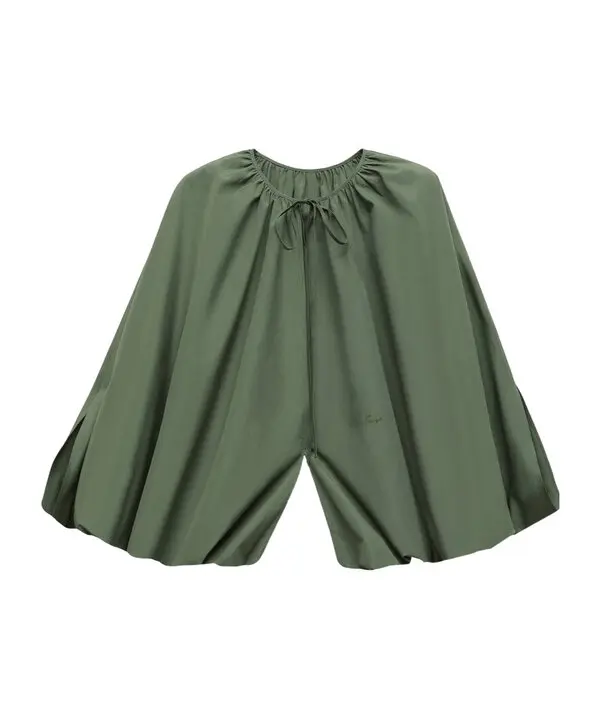 Kenzo Oversized Pleated Cotton Poplin Blouse