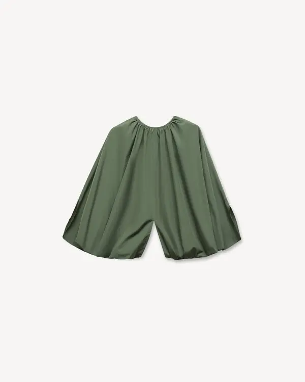 Kenzo Oversized Pleated Cotton Poplin Blouse