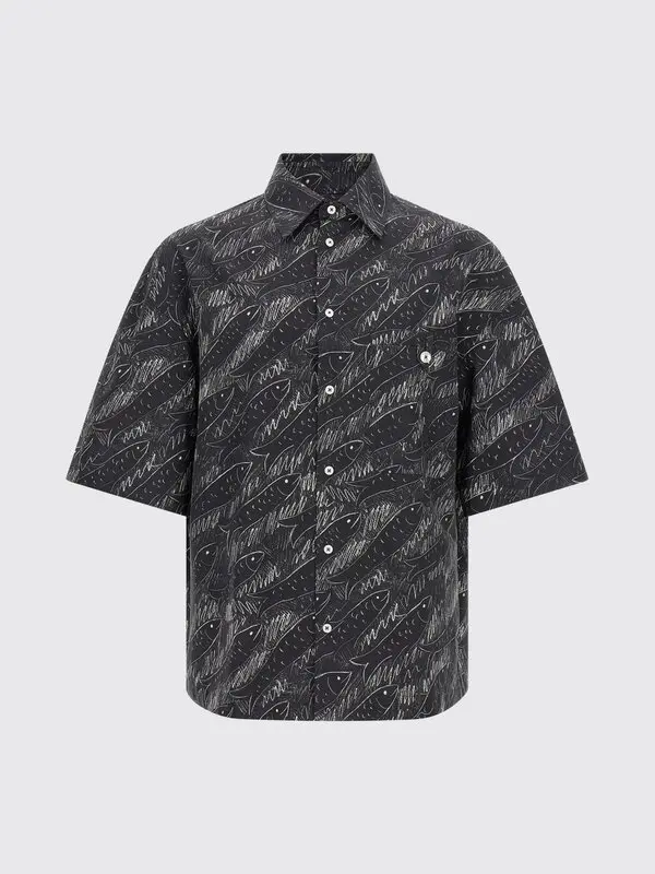 Jacquemus Short-sleeve Cotton Shirt With An All-over Graphic Print