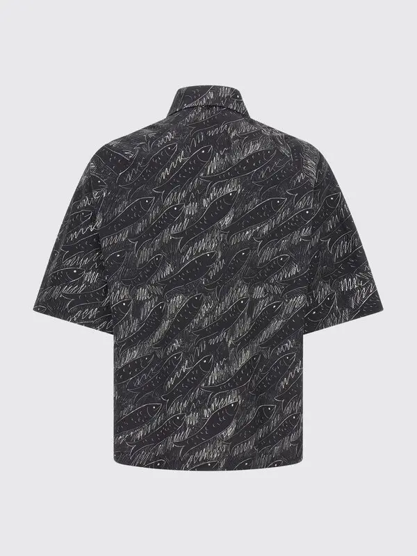 Jacquemus Short-sleeve Cotton Shirt With An All-over Graphic Print