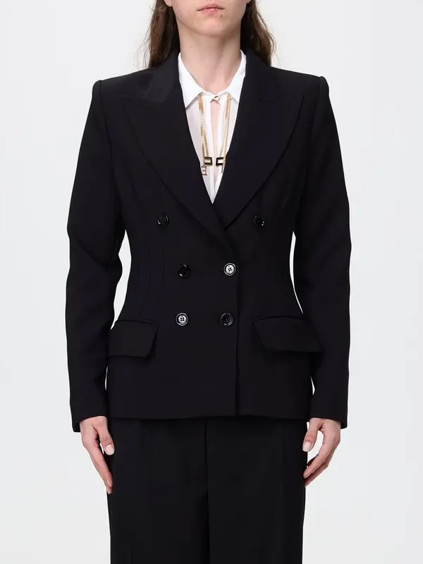 Elisabetta Franchi Double-breasted Crêpe Blazer With Padded Shoulders