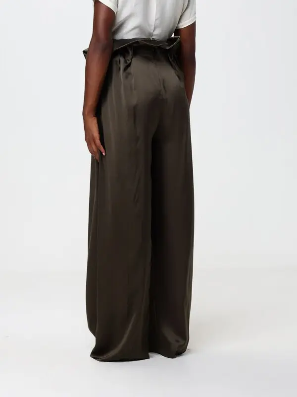 Khaite Kira High-waisted Wide-leg Satin Trousers With Drawstring - Green