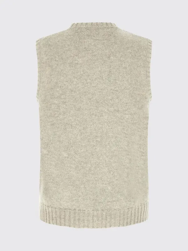 MAISON MARGIELA Crewneck Wool Blend Knit Vest With Contrast Logo