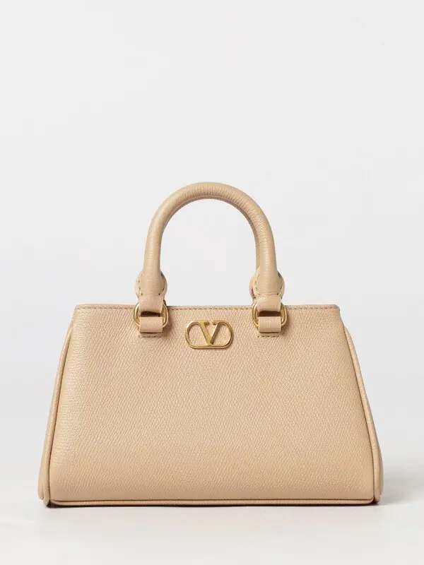 Valentino Garavani Grained Leather Handbag With Vlogo Signature - Pink