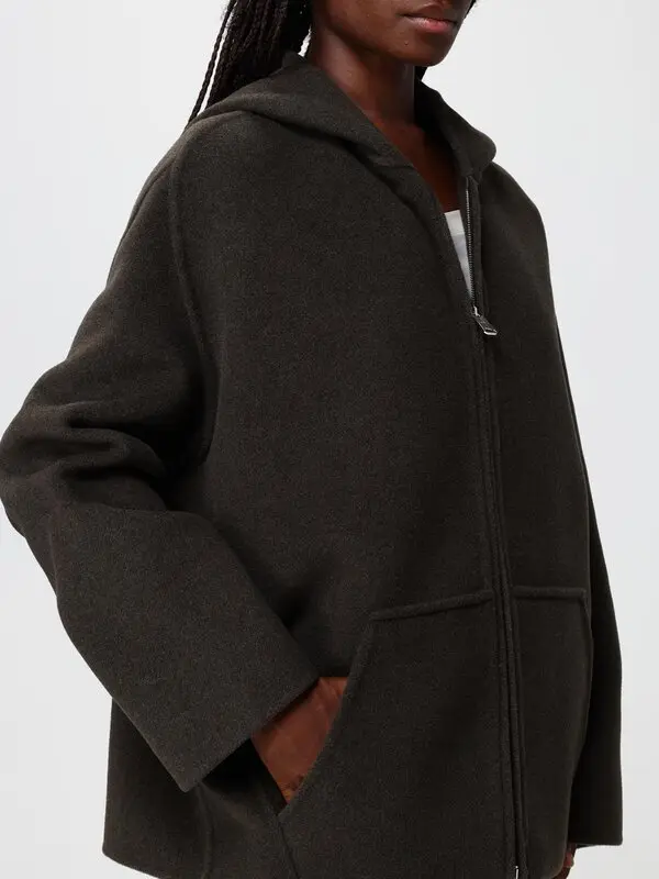 Khaite Short Wool Hooded Coat