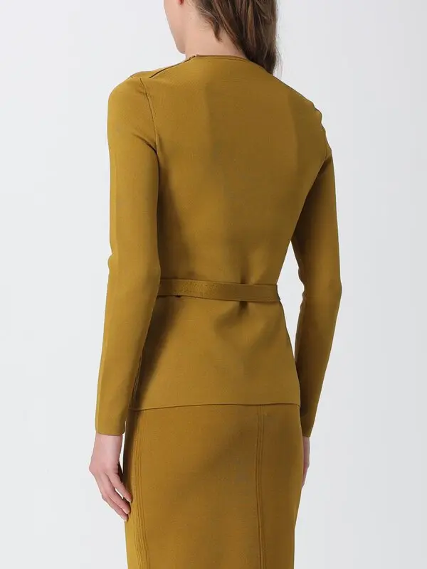 TOM FORD Slim Fit Long-sleeved Viscose Top With Waist Belt - Olive