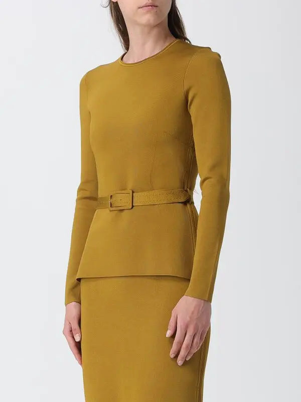 TOM FORD Slim Fit Long-sleeved Viscose Top With Waist Belt - Olive