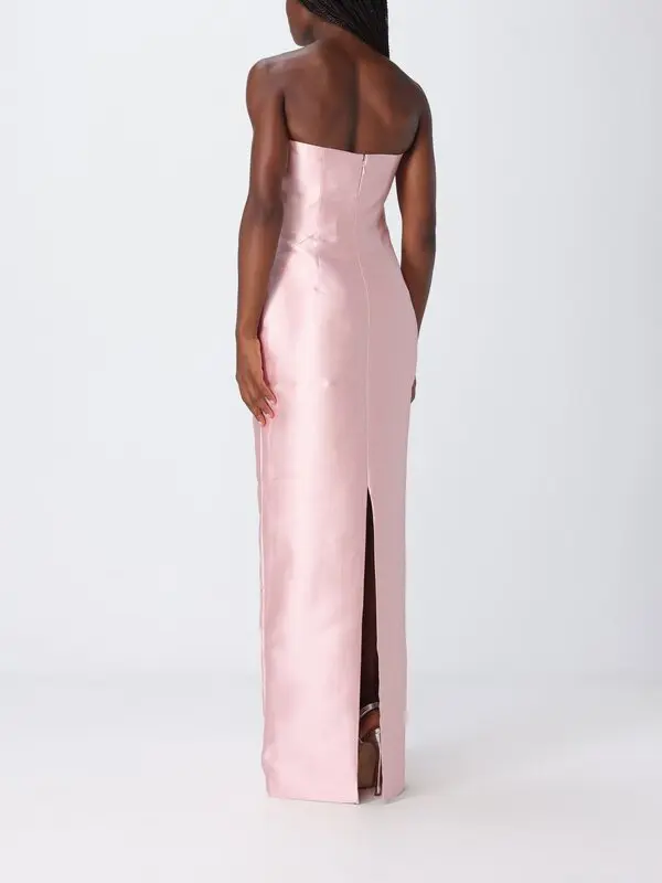 Solace London Off-the-shoulder Satin Gown With Slit