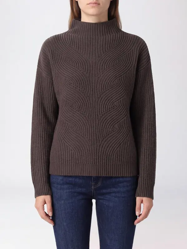 Herno Pure Wool Turtleneck Jumper With Dropped Shoulders And Funnel Neck - Brown