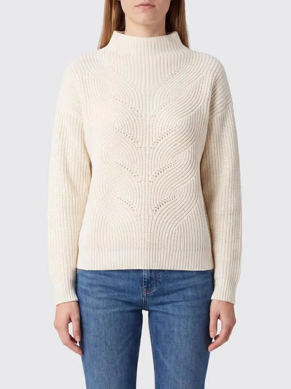 Herno Pure Wool Turtleneck Jumper With Dropped Shoulders And Funnel Neck - White