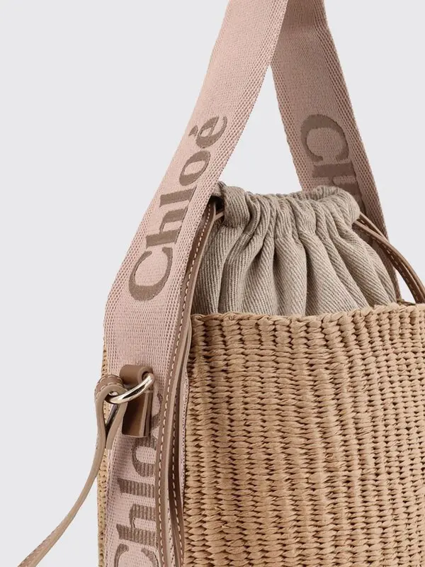 Chloé Woody Mini Bucket Bag - Beige