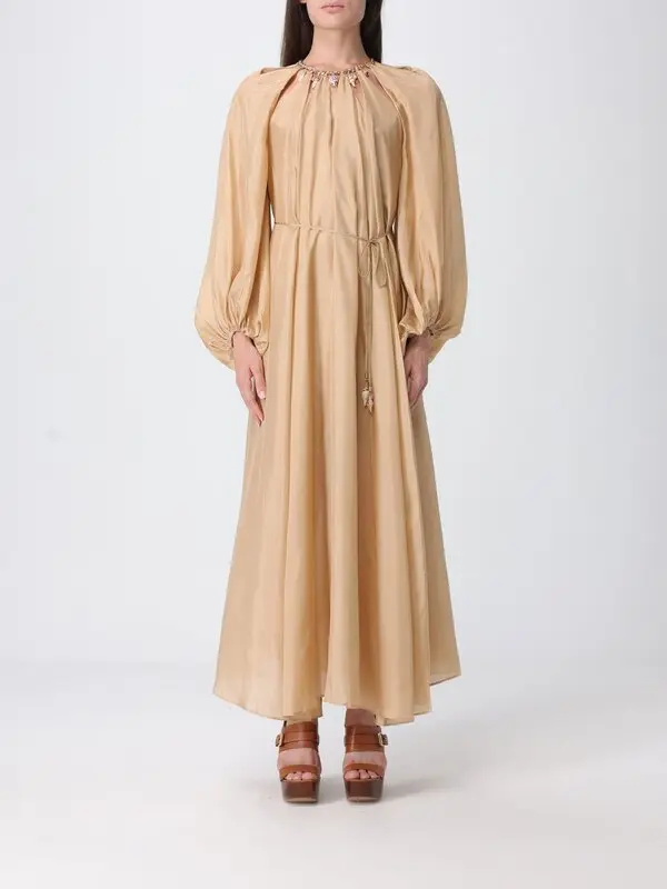 Zimmermann Mahon Long Silk Tunic With Balloon Sleeves And Embroidery