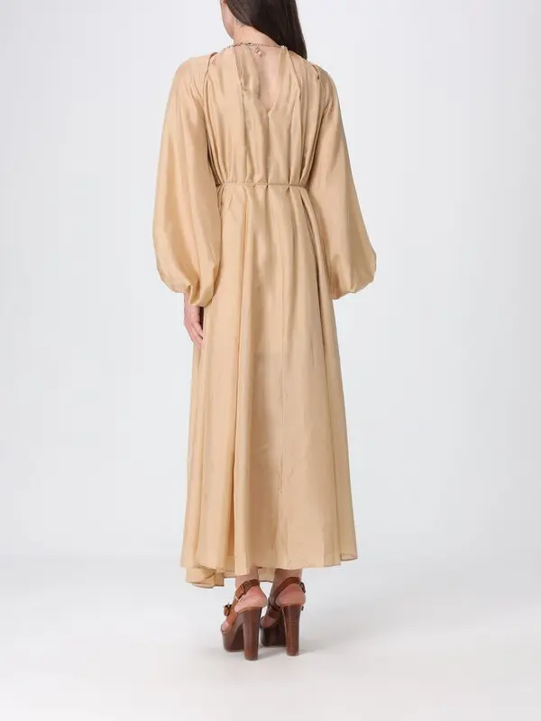 Zimmermann Mahon Long Silk Tunic With Balloon Sleeves And Embroidery